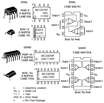 MC33078: Operational Amplifier, Low Noise, Dual
